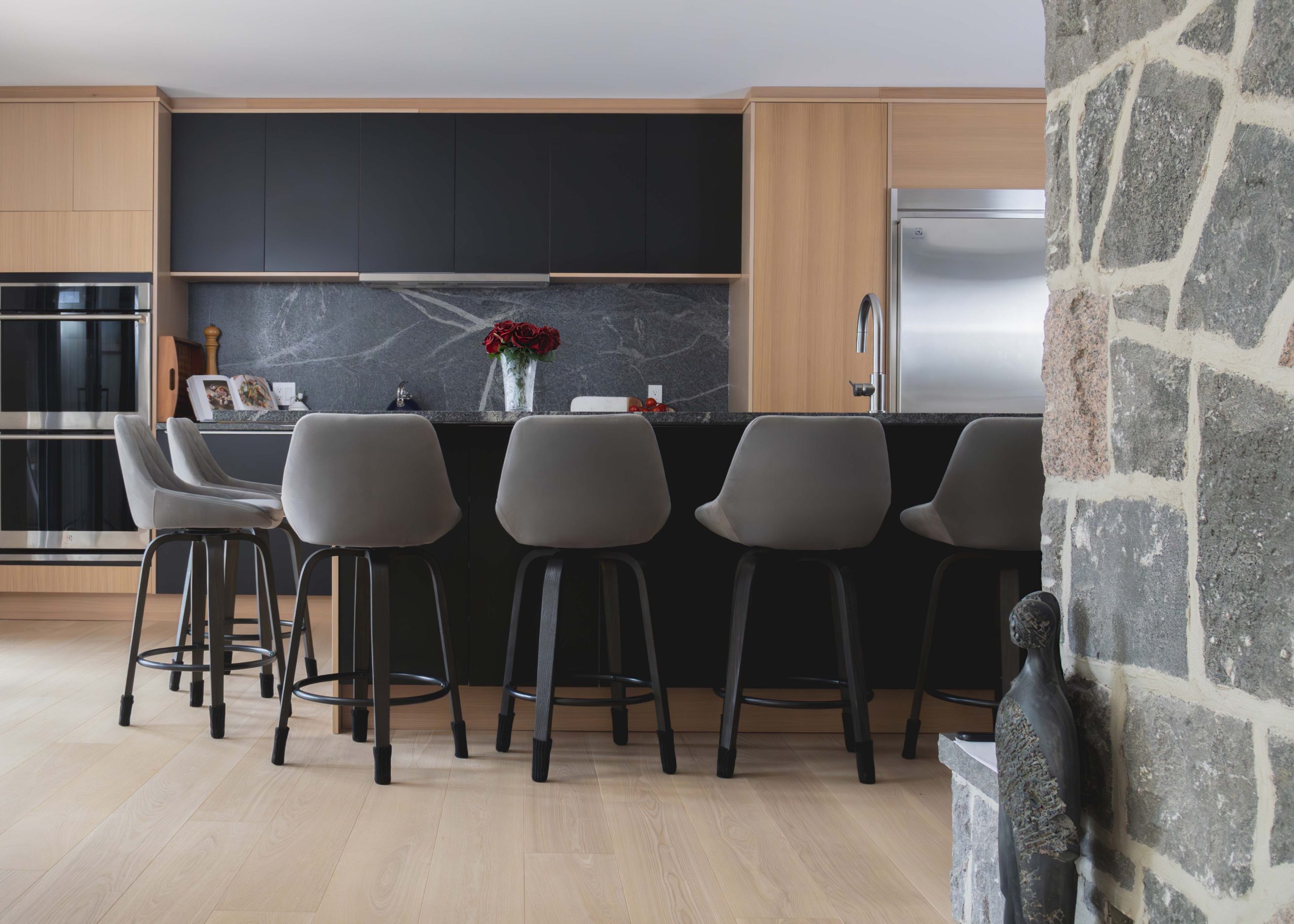 TESS, Rift Cut White Oak Cabinets - Swedish Door